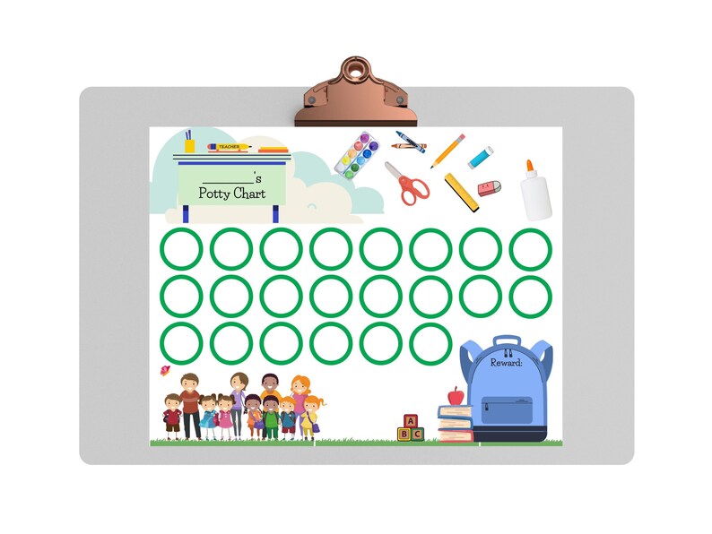 Preschool Potty Chart, School Potty Chart, Preschool Prep Potty Chart ...
