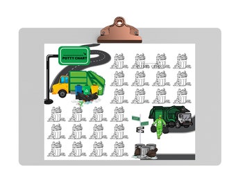 Garbage Truck Potty Chart, Potty Chart for Boy, Boy Potty Chart, Truck ...