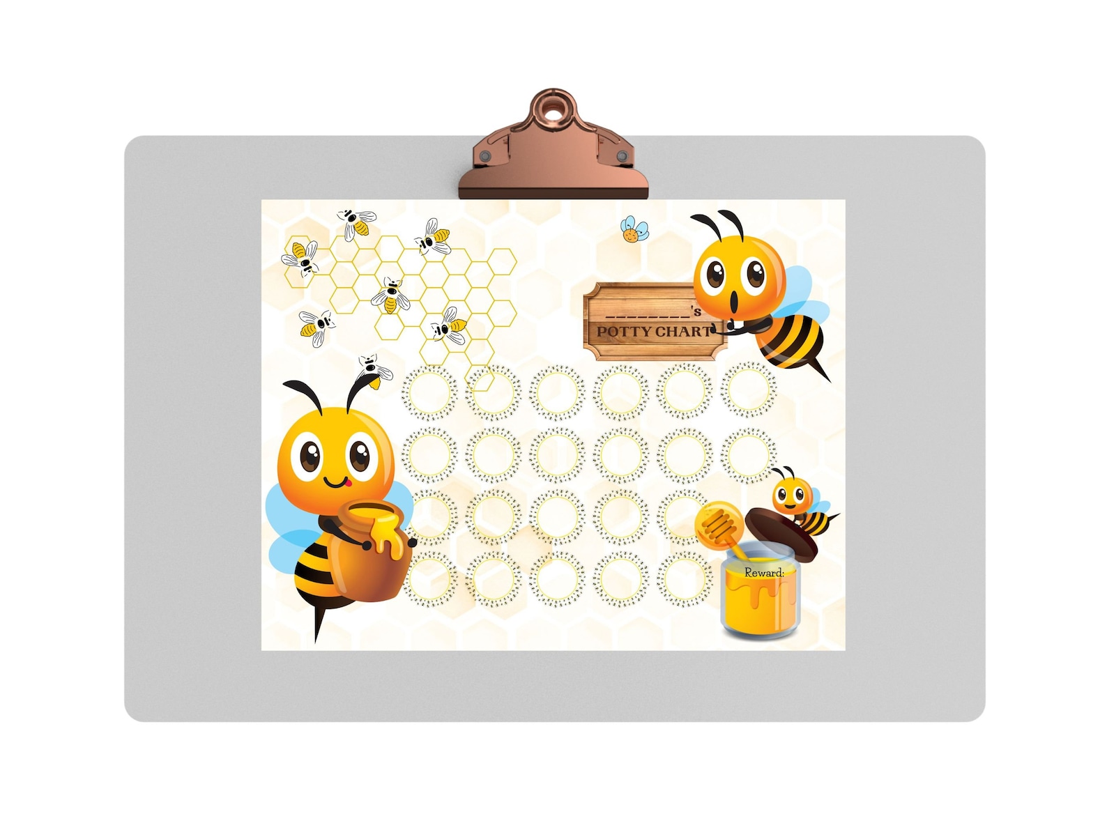 Bee Potty Chart, Bee Potty Reward Chart, Potty Training Chart, Potty ...