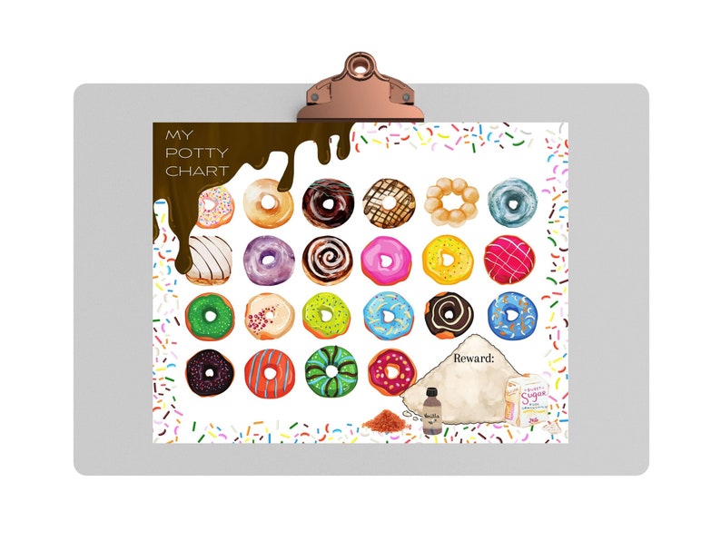 Donut Potty Chart, Printable Behavior Chart, Potty Chart for Girl ...