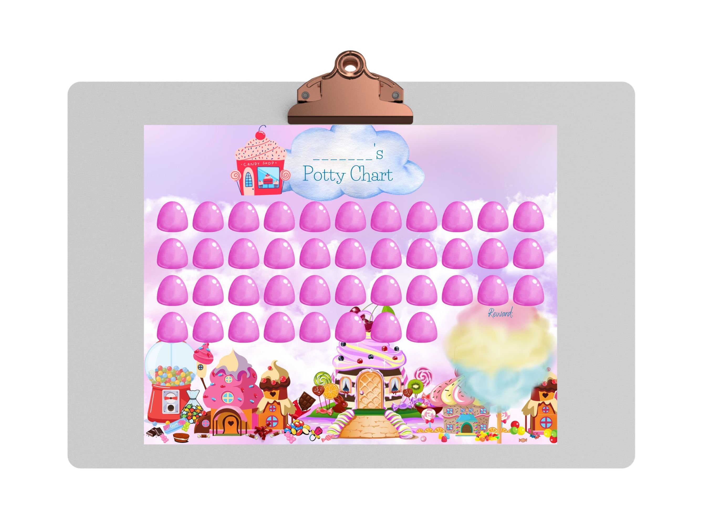 Candy Potty Chart, Candy Land, Candyland, Candy Reward Chart, Behavior ...