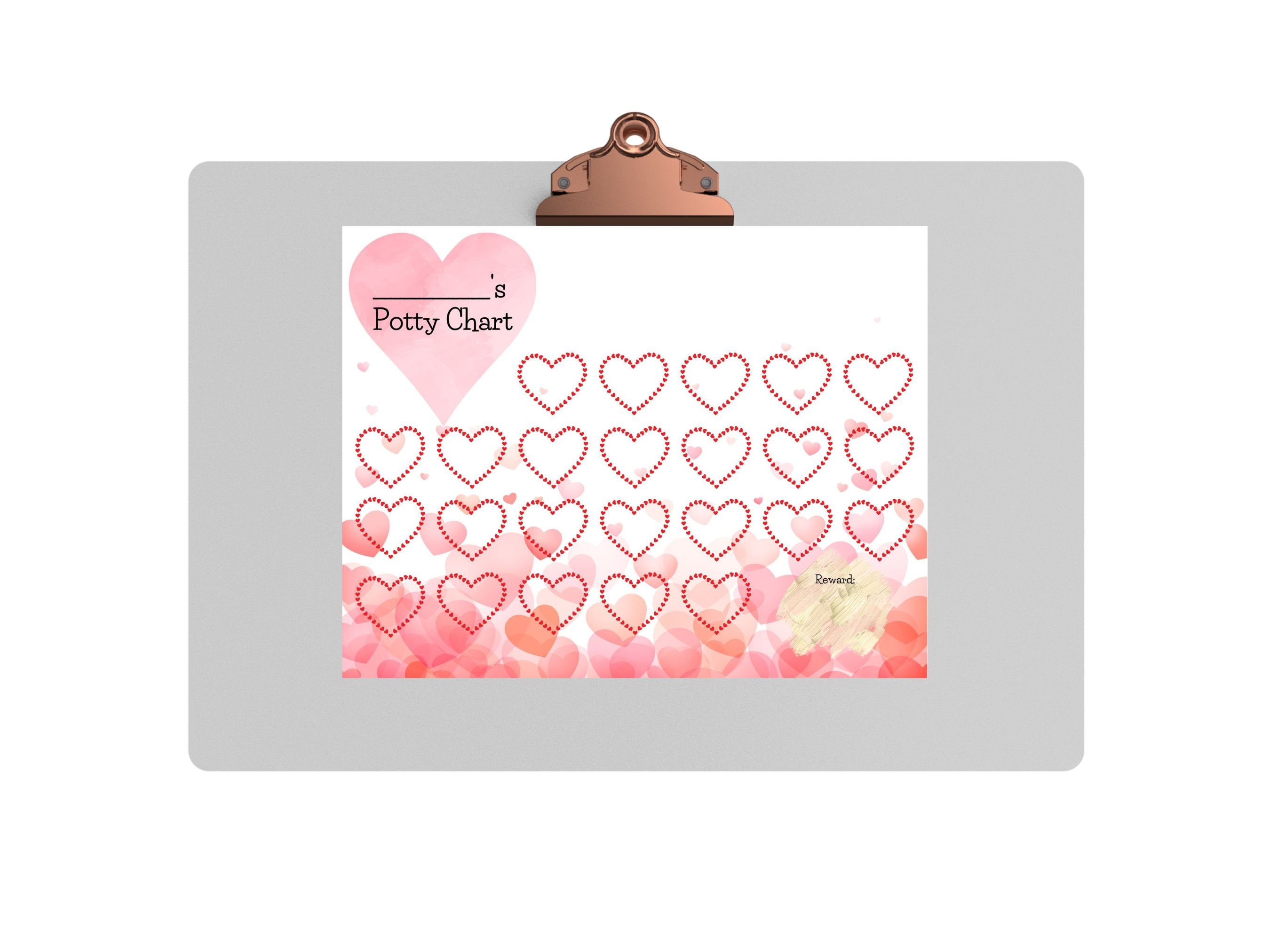 Valentine Potty Chart, Heart Potty Chart, Love Potty Chart, Potty Chart ...