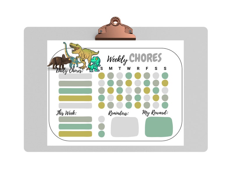 Dinosaur Chore Chart, Chore Chart for Kids, Kids Chores, Kids Chore ...