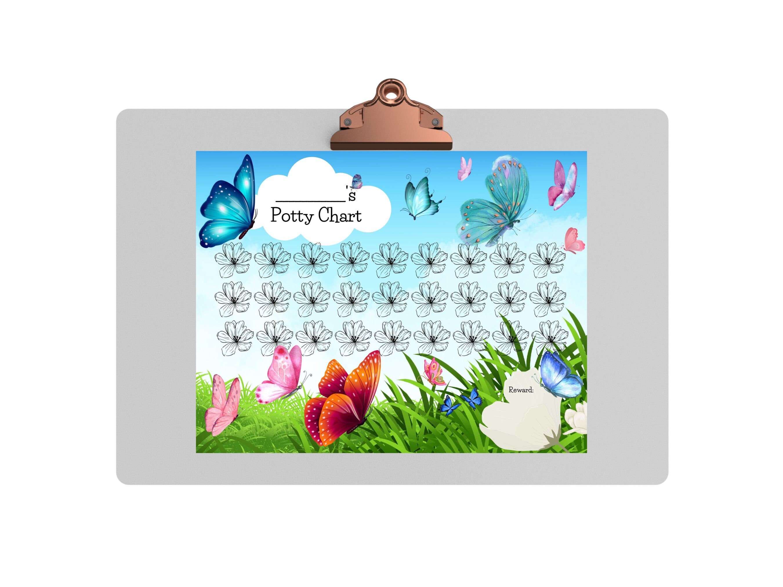 Butterfly Potty Chart, Butterfly Reward Chart, Butterfly Potty Training ...