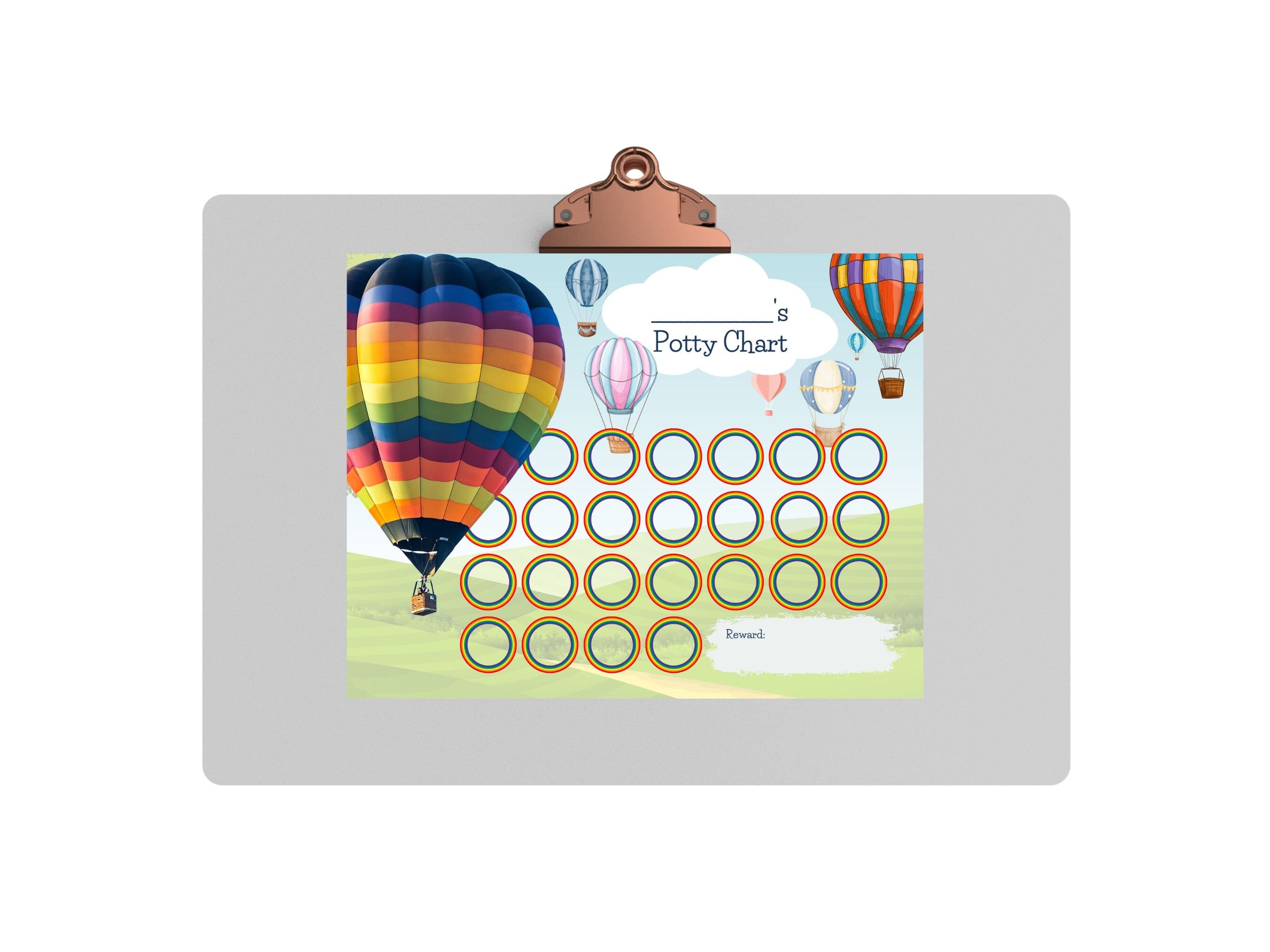 Hot Air Balloon Potty Chart,potty Training Chart Printable, Potty Chart ...