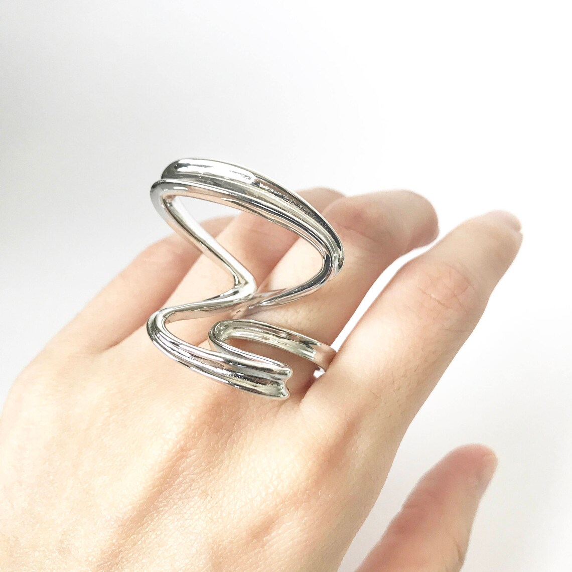 P-01 Mobius Ring Sculpture Strip Ring Silver Color Ring | Etsy