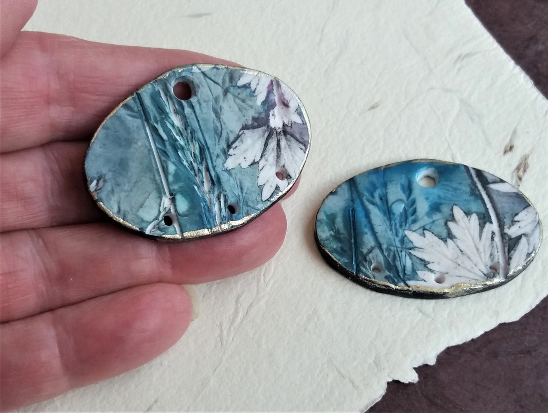 Handmade Large Polymer Clay Components, Earring Componets, Nature ...