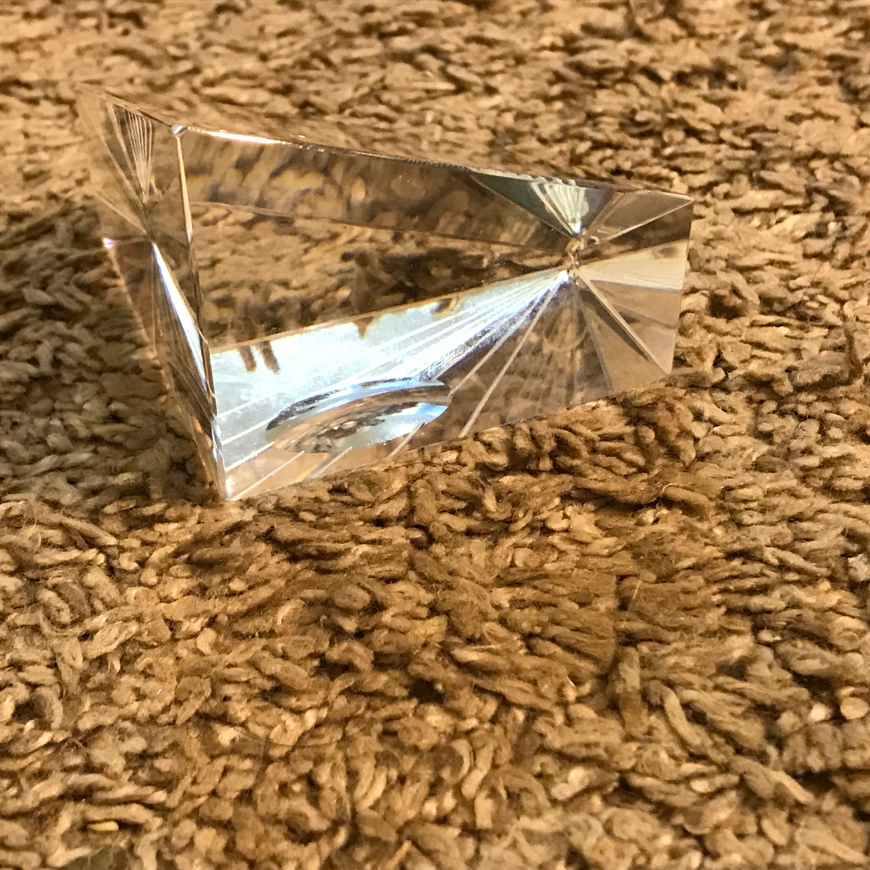 Vintage James Shaw Geometric Art Glass Paperweight - Etsy