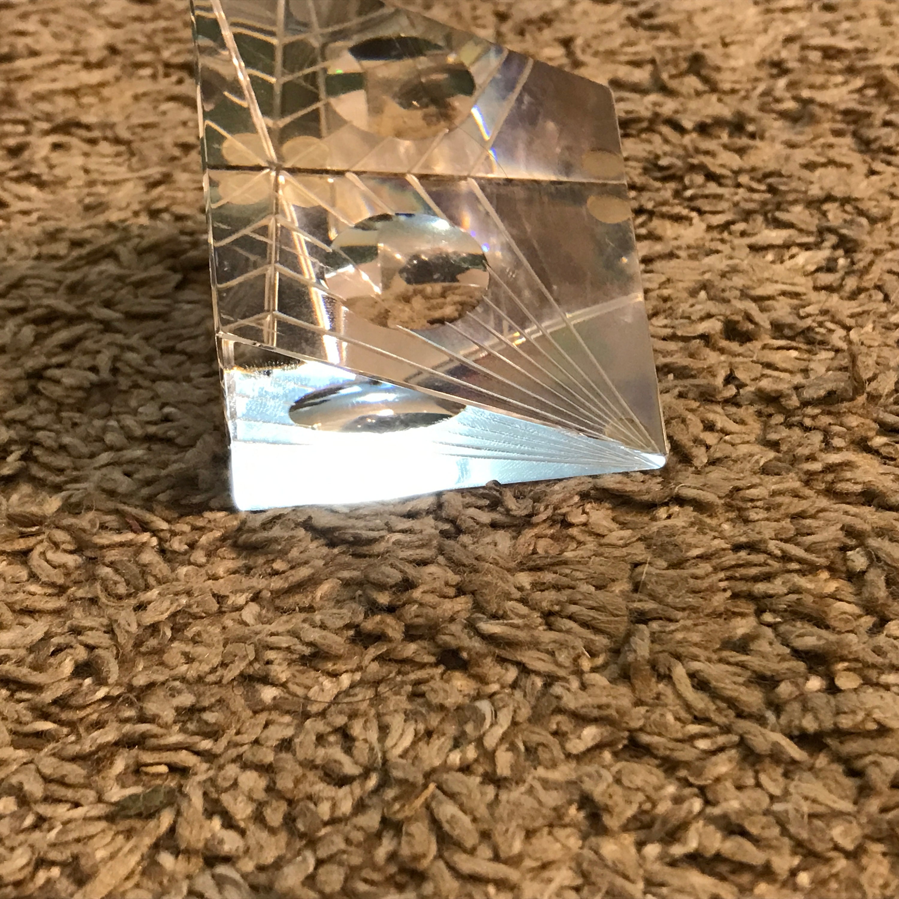 Vintage James Shaw Geometric Art Glass Paperweight - Etsy