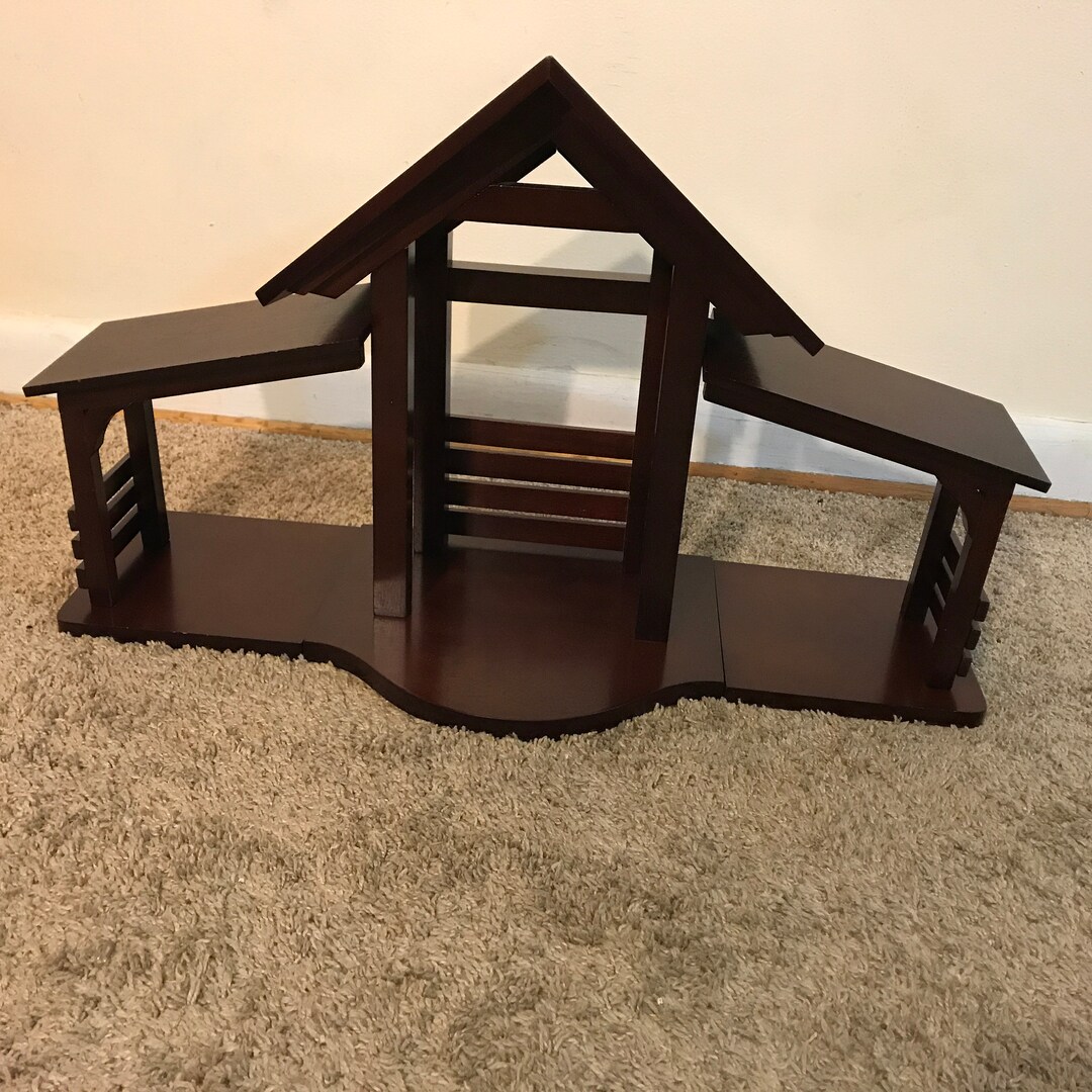 Lenox Wooden Nativity Creche Stable Manger - Etsy