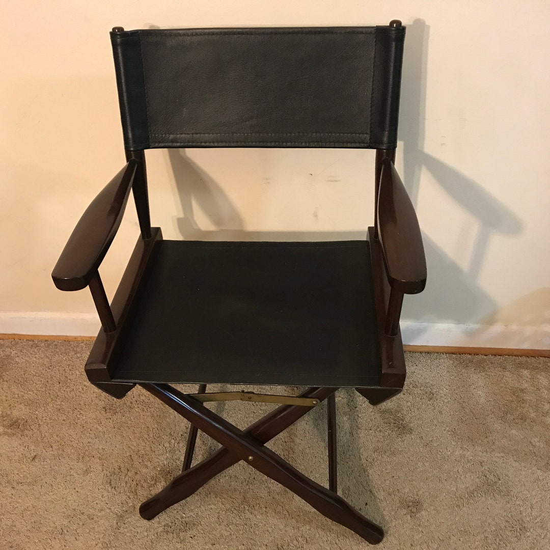 M. Hayat & Brothers MCM Mid Century Safari Leather Folding Director's ...