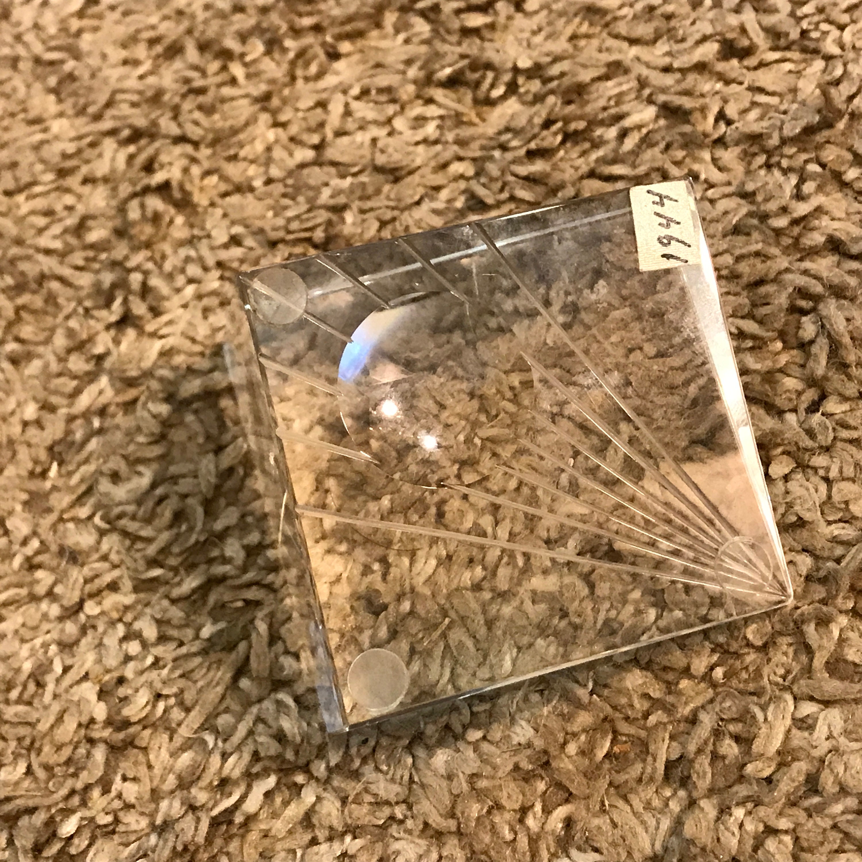 Vintage James Shaw Geometric Art Glass Paperweight - Etsy