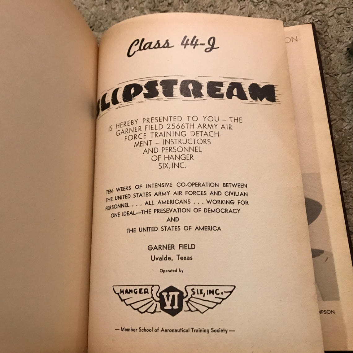 WWII Era Slipstream Garner Field 1944-J USAF Air Cadet Yearbook - Etsy