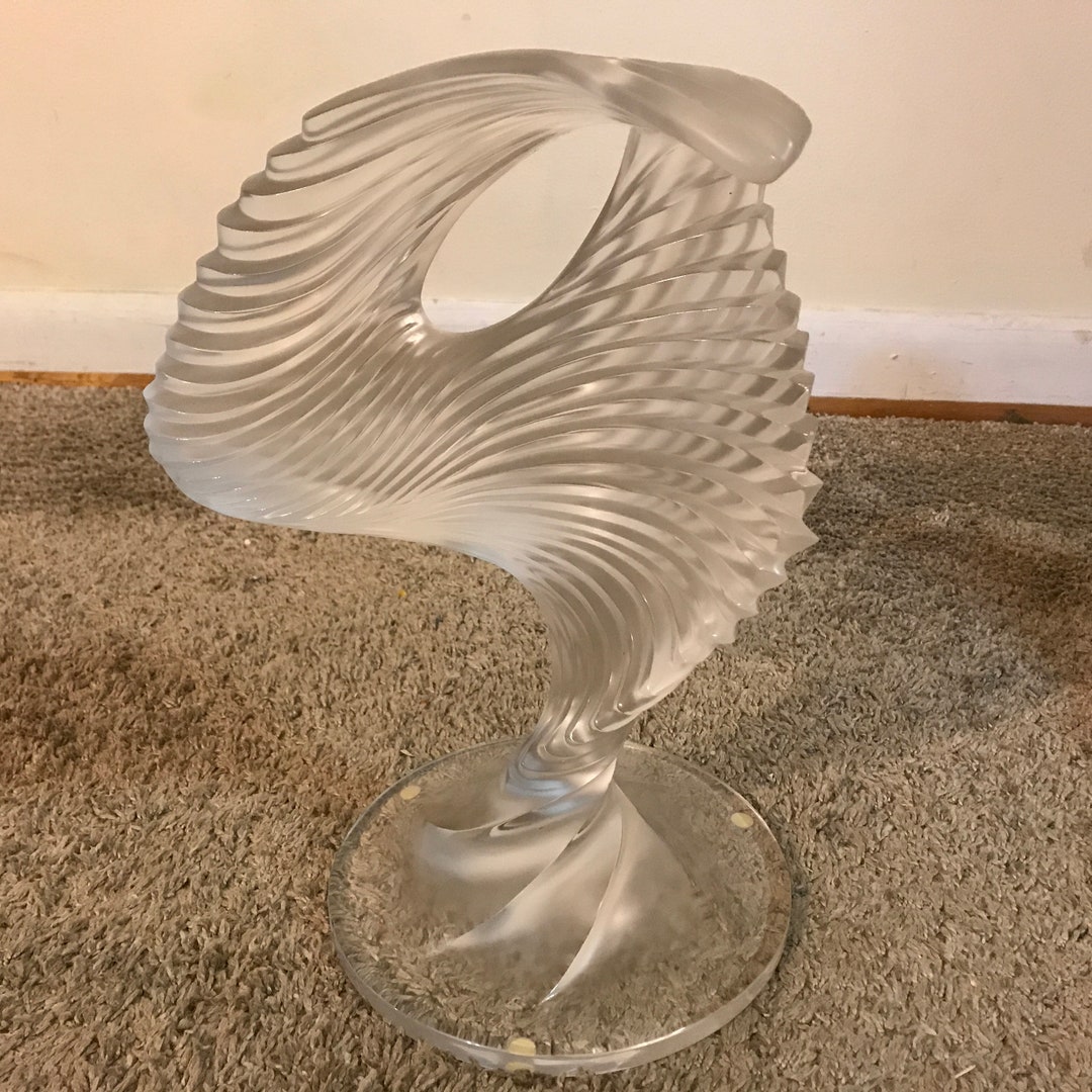 Lalique Crystal Frosted Glass Moyen Modele Trophy Ice Figure Skating ...