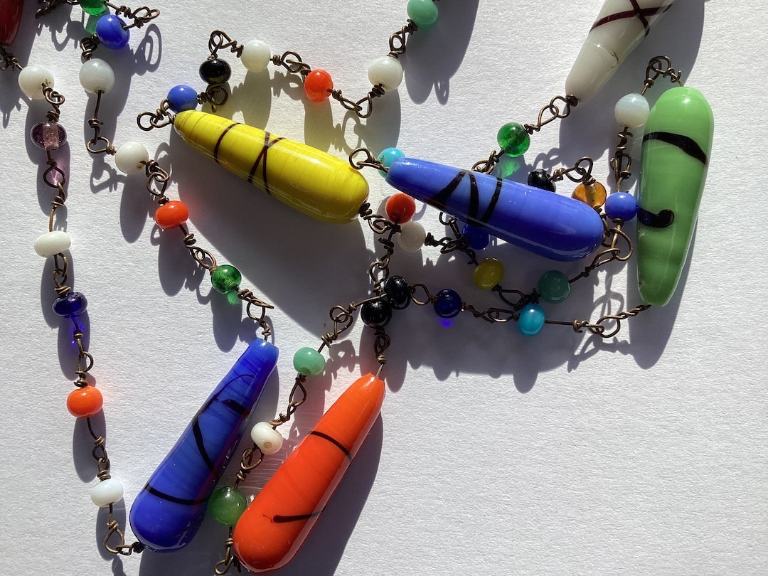 Antique Czech Spatter Patterned Harlequin Flapper Beads in Unusual ...