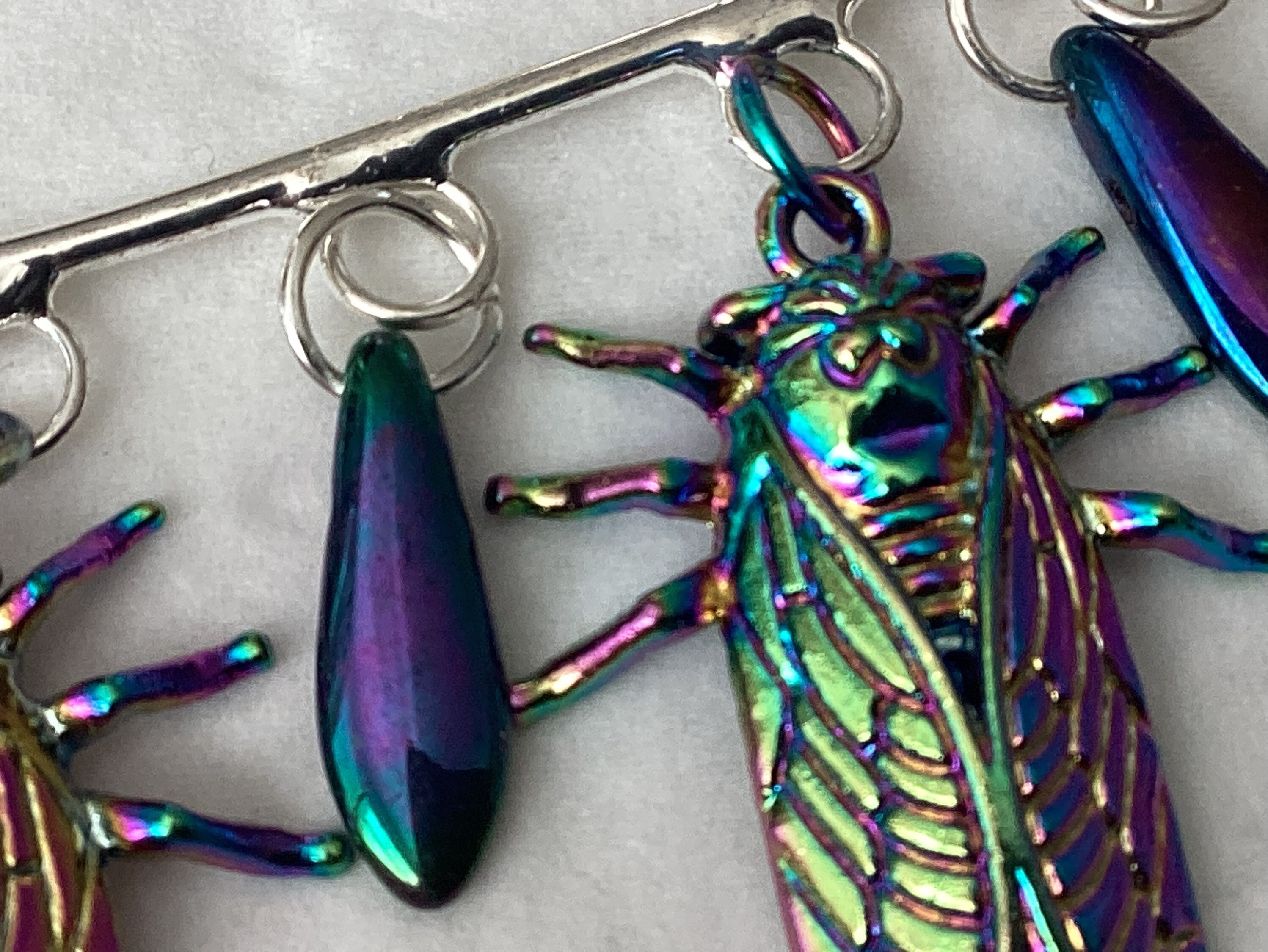 Rainbow Ion Plated Cicada Bug Rainbow Jewellery Inspired by Art Nouveau ...