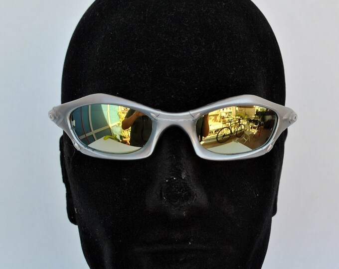 Y2k Matrix Rave Sunglasses Silver Round Sun Glasses Vintage Retro Eye ...