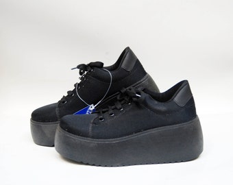 black platform plimsolls