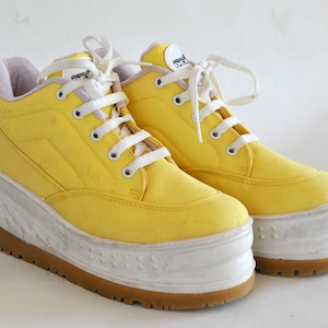 Yellow Platform Shoes Platform Sneakers Size Eu 38 Uk 5 Us 7 Platforms ...
