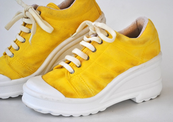 platform shoes sneakers yellow platforms 90s buffalo … - Gem