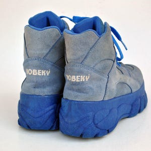 Blue Platform Sneakers | Chunky Suede Shoes | Y2K Platform Trainers ...