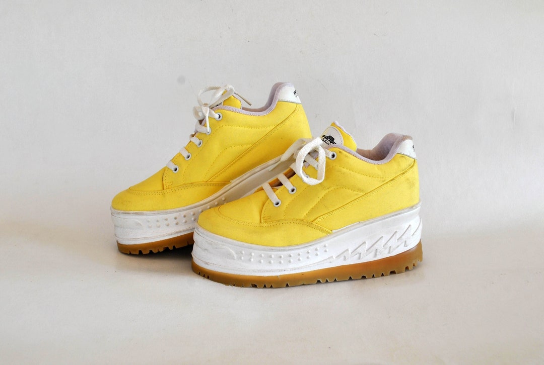 Yellow Platform Shoes Platform Sneakers Size Eu 38 Uk 5 Us 7 Platforms ...