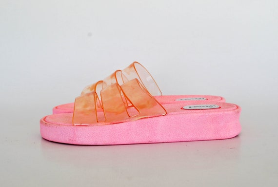 Pink summer 90s plastic slippers japanese sandals vi… - Gem