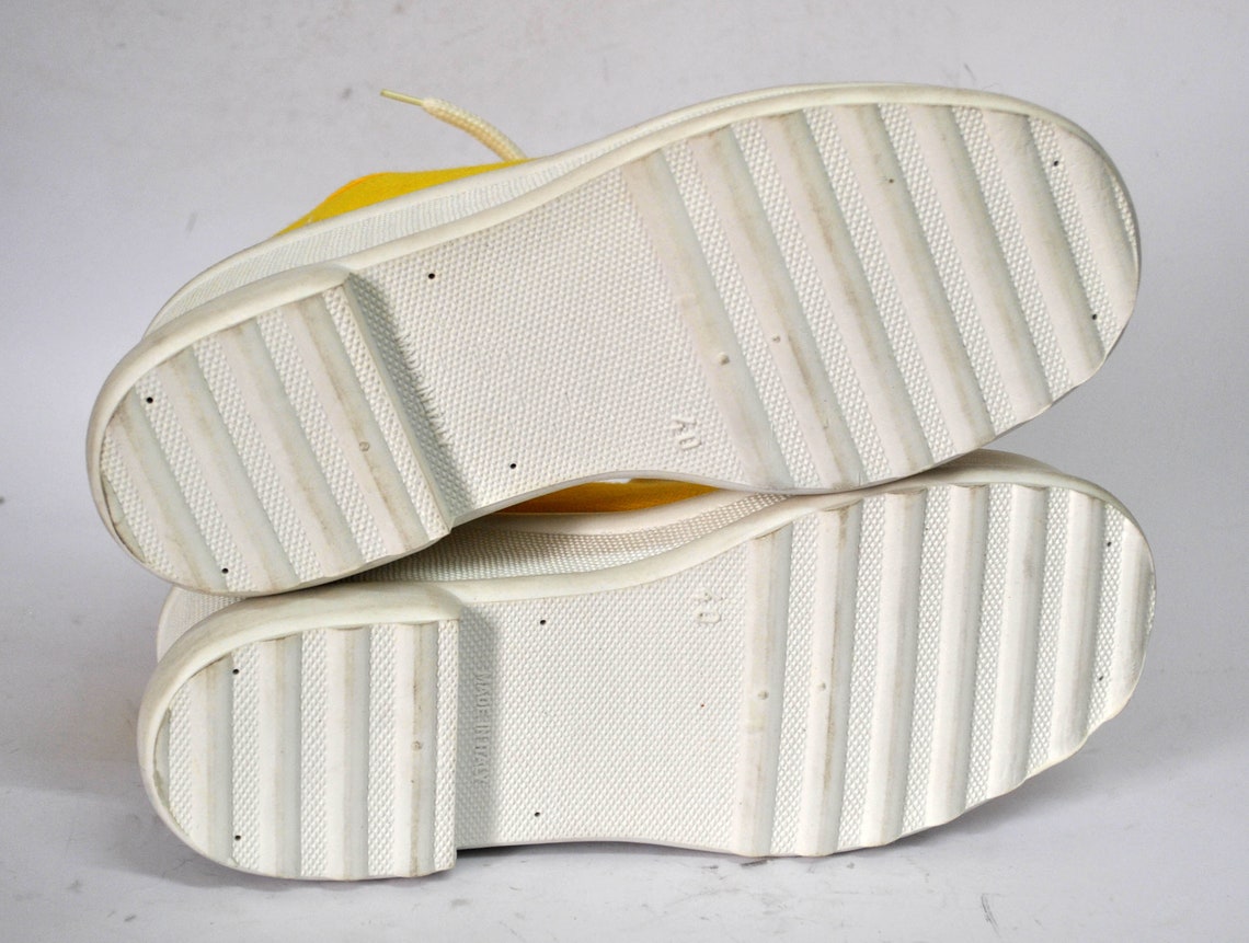 Pale Yellow Summer Platform Shoes Sneakers Womens Vintage Platform ...