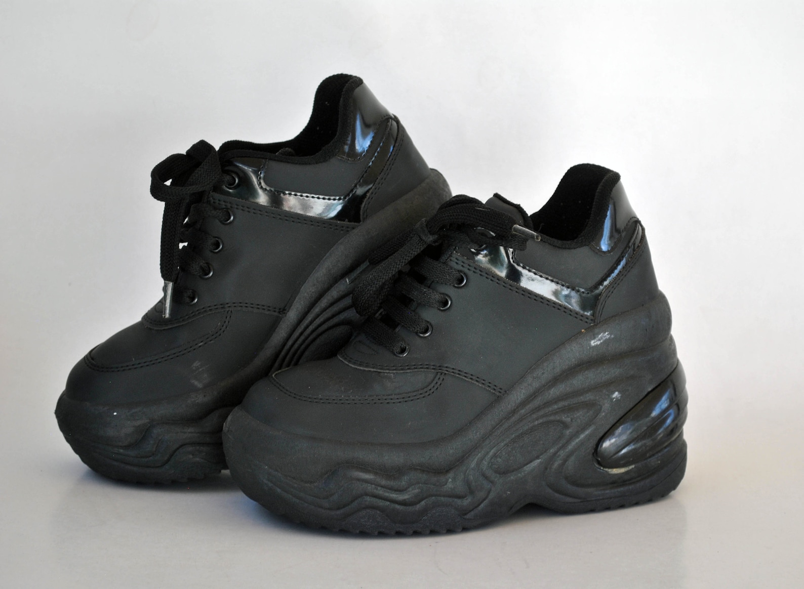Vintage Y2k Platform Shoes Vintage Size EU 39 Uk 6 Us 8 Sneakers Black ...