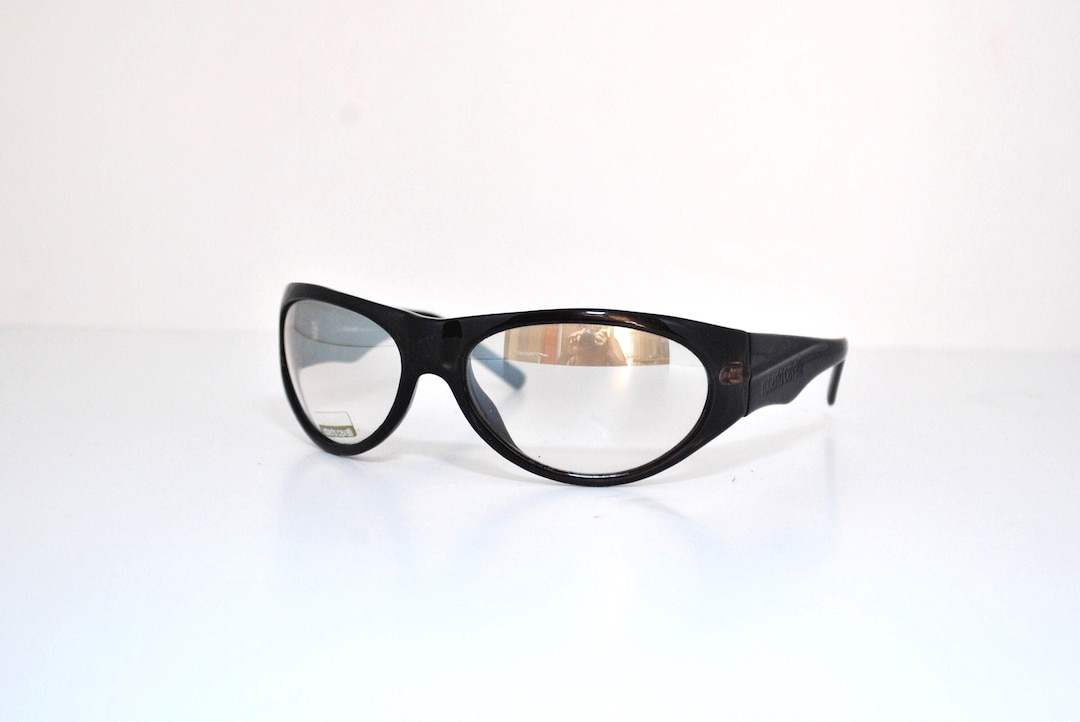Gafas de sol negras vintage envolventes – Estilo deportivo Y2K – Lentes ...