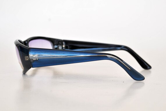 vintage blue sunglasses retro eye wear round womens c… - Gem
