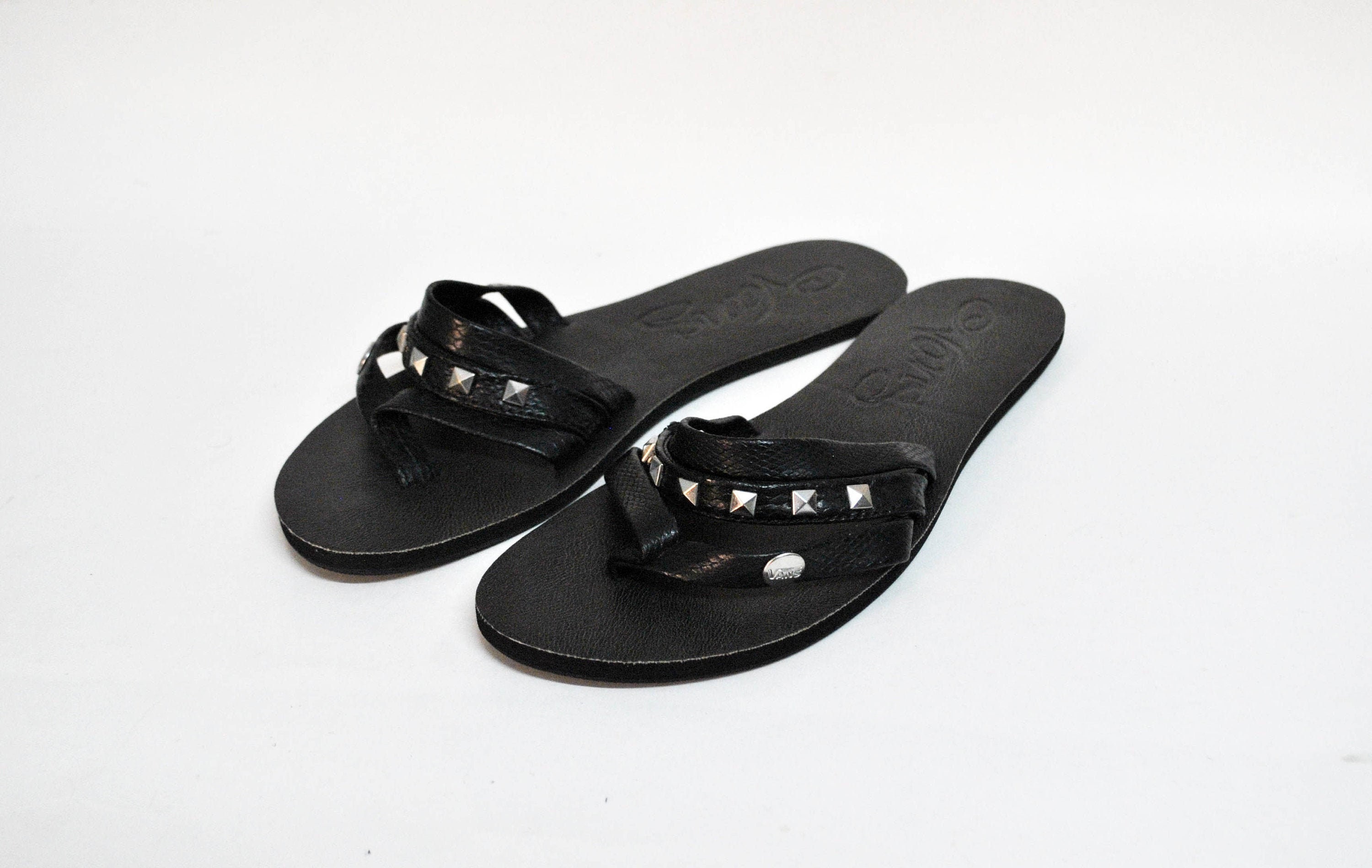 Vans black flip flops store