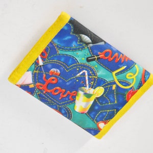 Vintage Wallet 90s Unisex Small ID Money Holder 90s Print Scratch ...