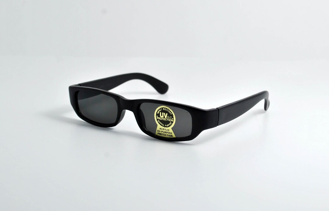 Vintage Black Sunglasses Retro Eye Wear Square Round Womens Club Sun ...