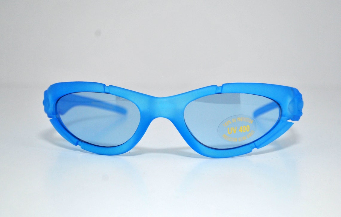Matrix Rave Sunglasses Clear Blue Motor Sun Glasses Vintage Retro Eye ...