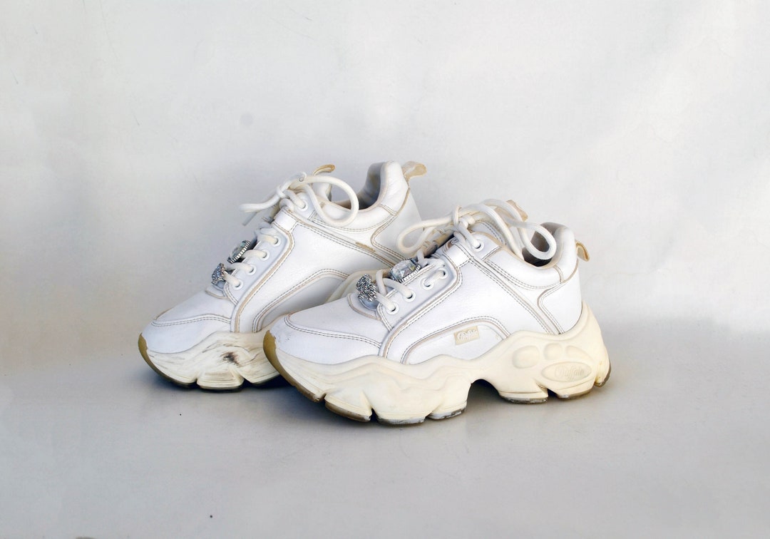Buffalo Platform Shoes Chunky Sneakers Y2k Gray White Goth Rock Vintage ...