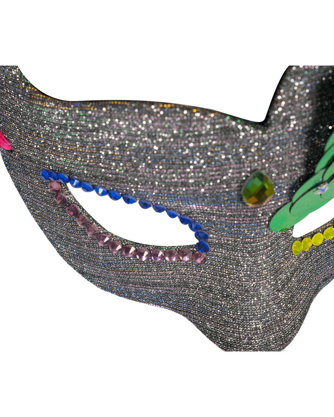 Handmade Asymmetric Glittery Silver Mask Masquerade Stylist Prop Made ...