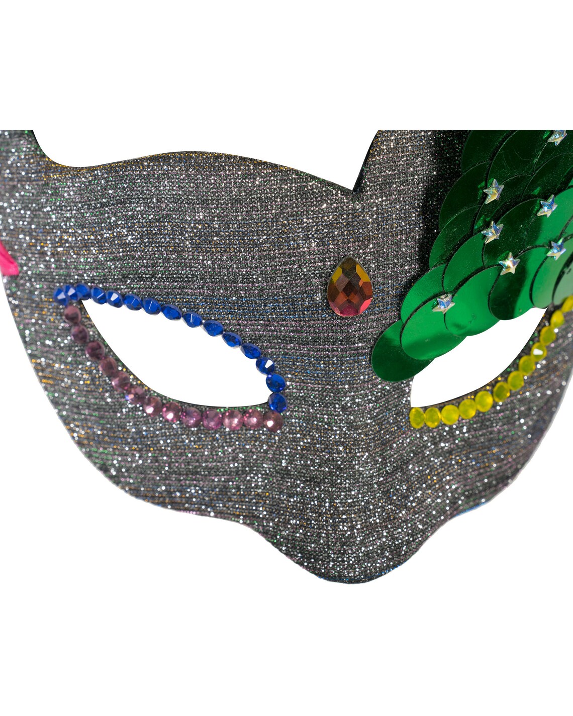 Handmade Asymmetric Glittery Silver Mask Masquerade Stylist Prop Made ...