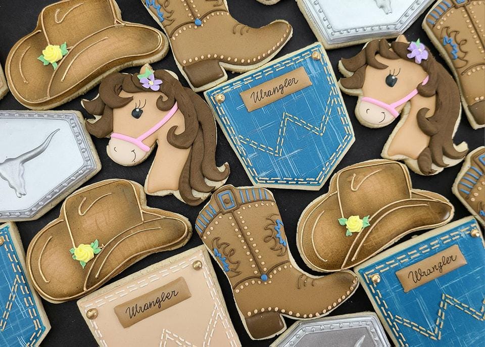 Cowgirl Sugar Cookies: Western Rodeo Theme, Royal Icing - Set of 12 - Etsy