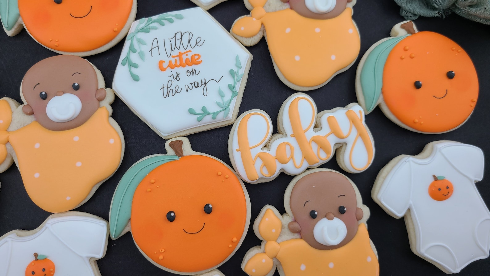 Little Cutie Orange Baby Shower Cookies (1 Dozen) - Etsy