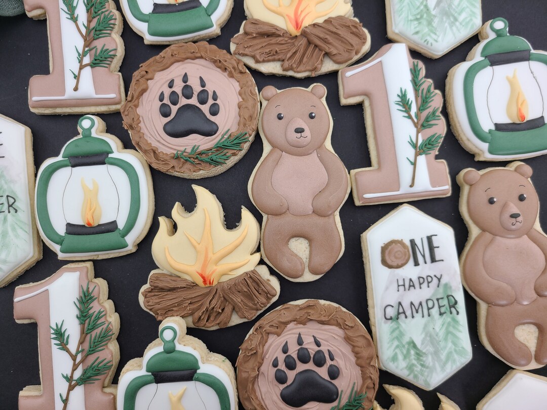 Happy Camper 1st Birthday Cookies (1 Dozen) - Etsy