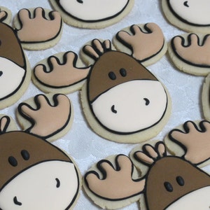 Moose Sugar Cookies: Woodland Animal Birthday Favors - Etsy