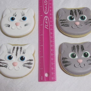 Cat Face Sugar Cookies (1 Dozen) - Etsy