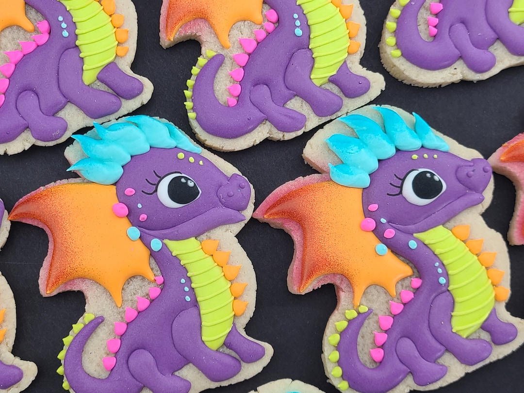 Dragon Custom Decorated Sugar Cookies (1 Dozen) - Etsy