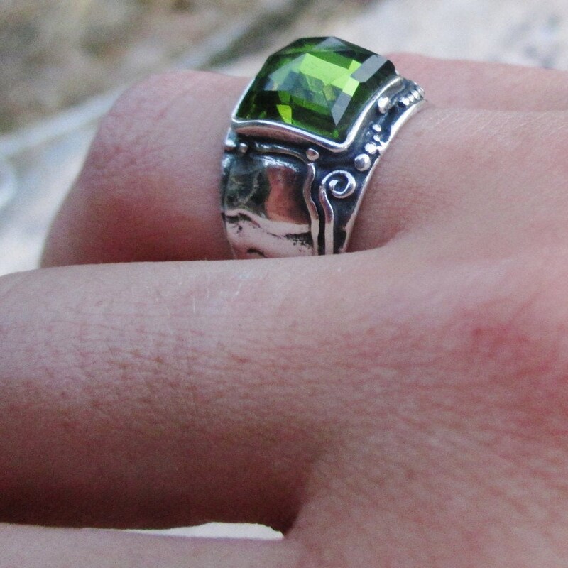 Square Stone Ring - Etsy