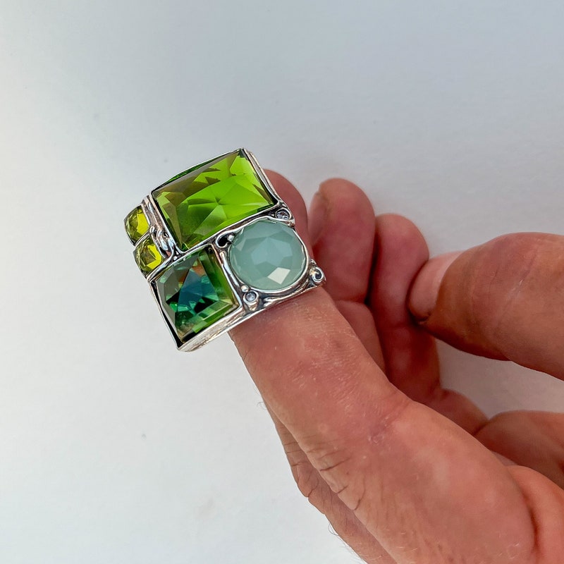Square Stone Ring - Etsy