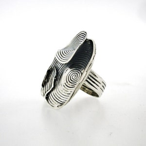 Large Sterling Silver Statement Ring ,big Spirals Ring, Wide Boho Midi ...