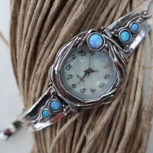 Sterling Silver Gemstone Watch Bracelet - Custom Size Artisan Jewelry ...