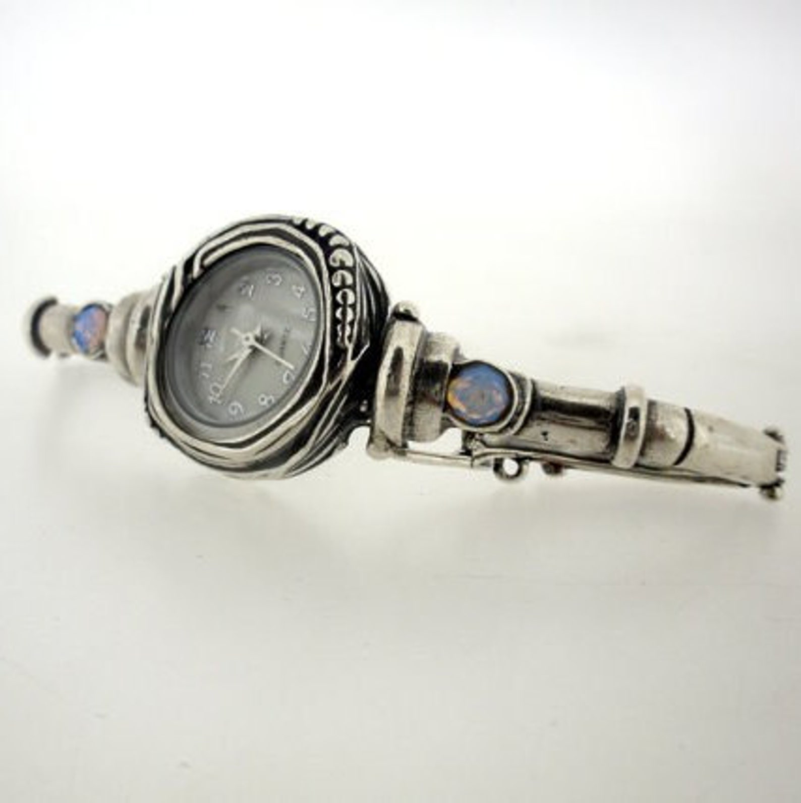 Gemstone Silver Modern Dainty Watch Bracelet for Her Unique - Etsy