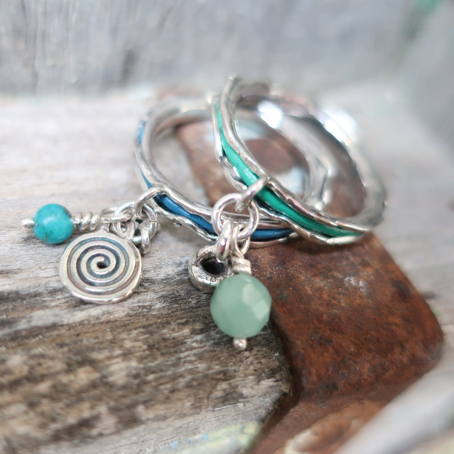 Silver Charm Dangle Ring for Women Dainty Minimalist Ring With - Etsy